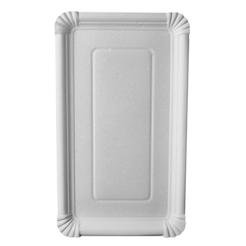 Papstar Pappteller 250 Teller Pappe Pure Eckig 18 Cm X 33 Cm Weiss