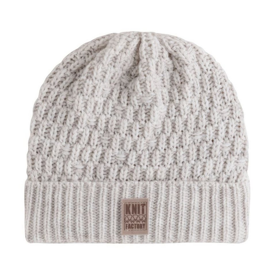 Knit Factory Strickmütze Jaida Mützen One Size Glatt Beige 1 St Mütze
