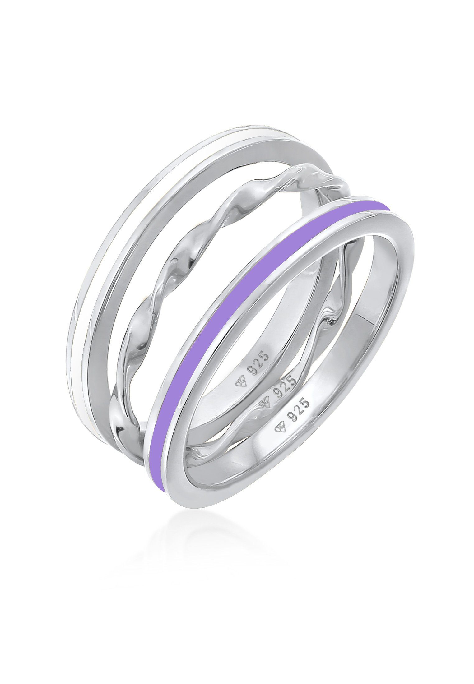ᐅ Elli Ring-Set Emaille Gedreht BasicTrio 3er Set 925 Silber, Ring Set ...
