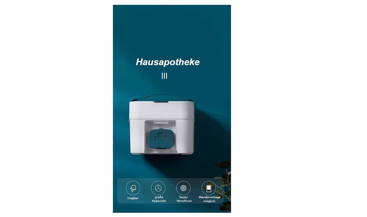U.Uberlux Aufbewahrungsbox Medikamentenbox mit Pillendose, Hausapotheke ...