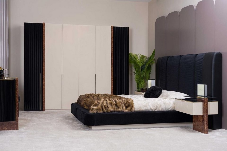 Jvmoebel Schlafzimmer Set Luxus Schlafzimmer Set Bett 2x Nachttische