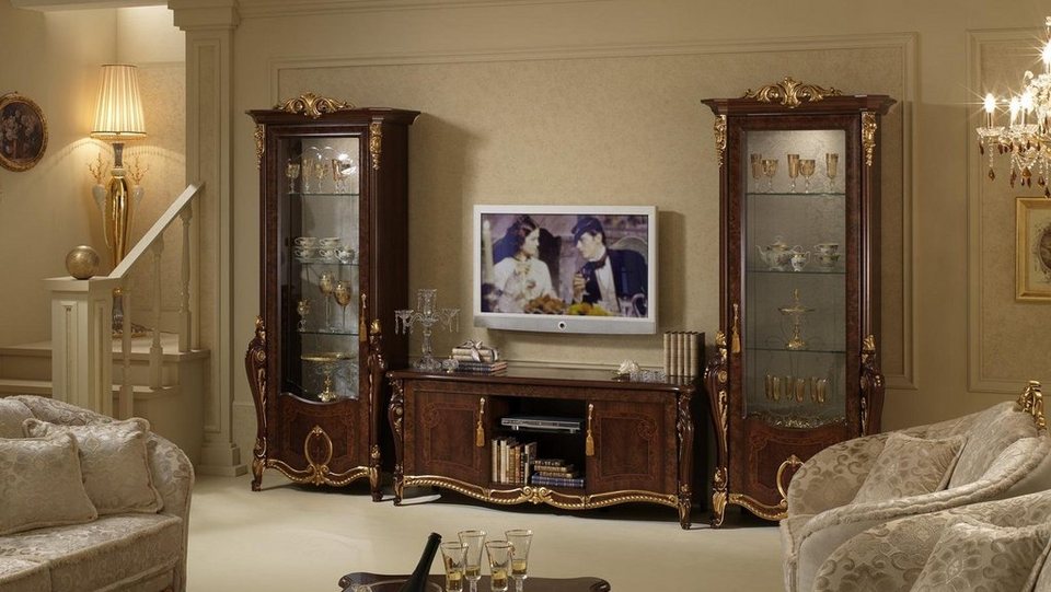 Jvmoebel Wohnzimmer Set Wohnwand Barock Stil Wohnzimmer Vitrine