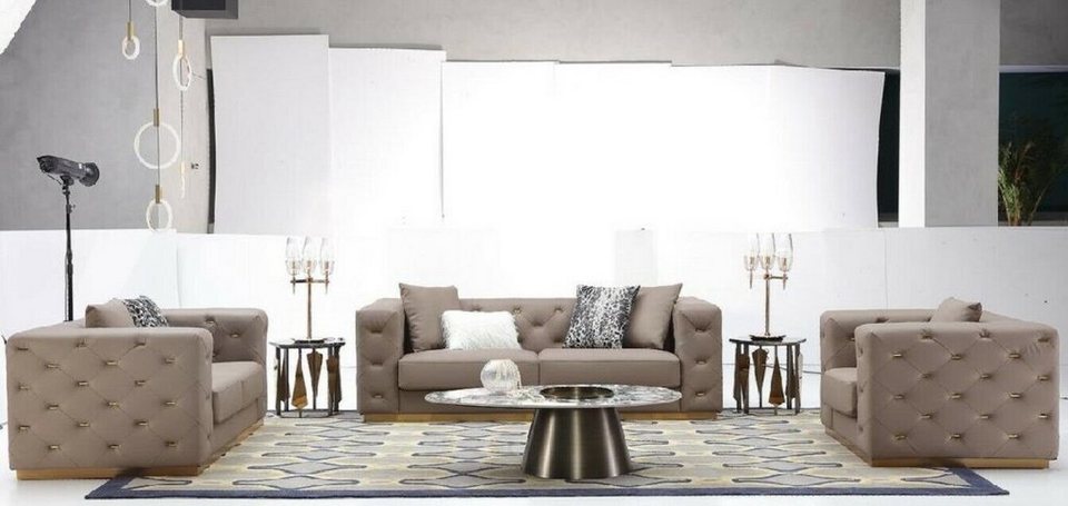 Jvmoebel Sofa Moderne Beige 321 Couchgarnitur Wohnlandschaft Designer