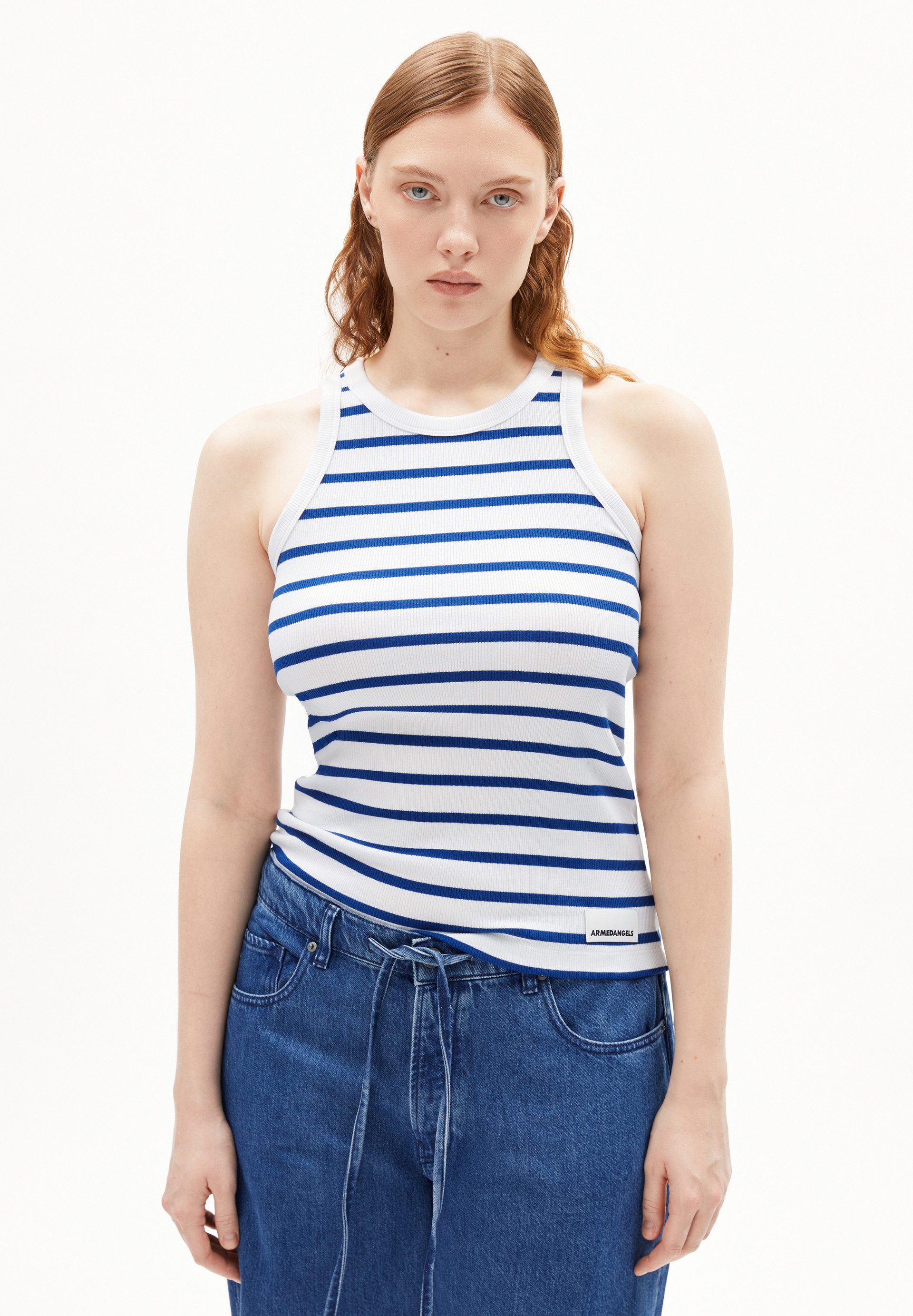 Armedangels Shirttop KANITAA STRIPES Ripp-Top aus Bio-Baumwoll Mix ...