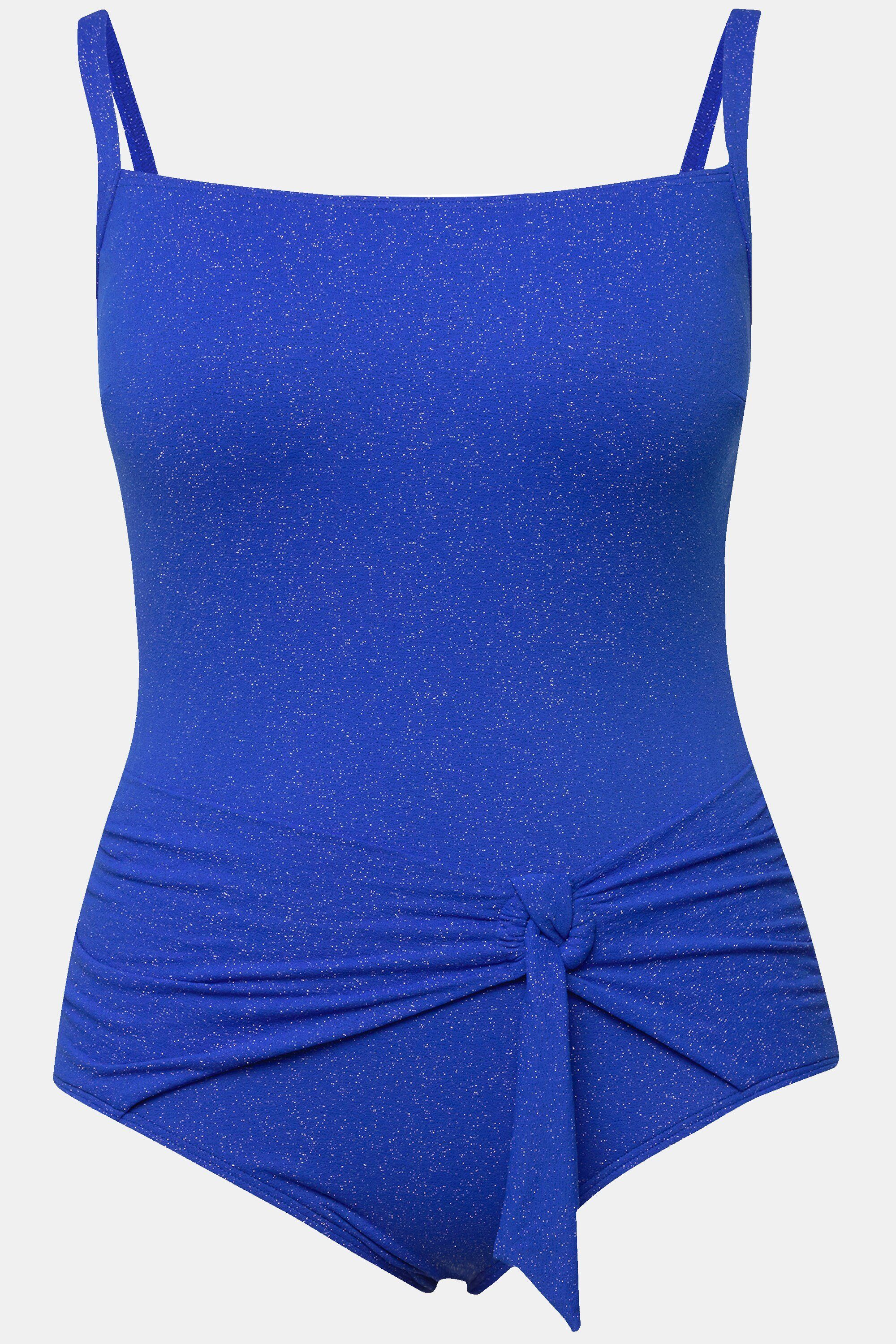 Ulla Popken Badeanzug Badeanzug Glitter Struktur Softcups Wickeloptik