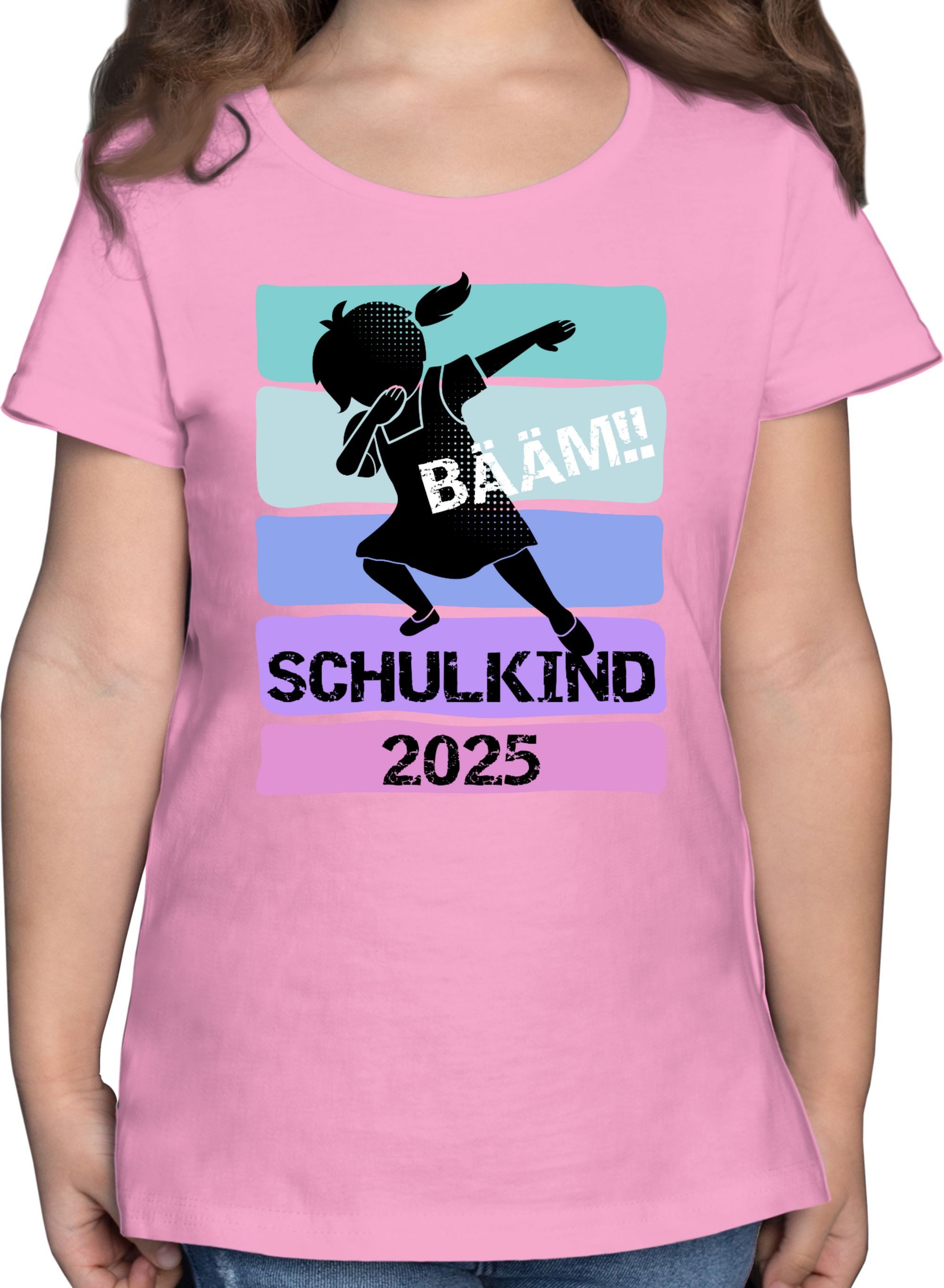 Shirtracer T-Shirt Bääm!! Schulkind 2025 Mädchen Einschulung Mädchen