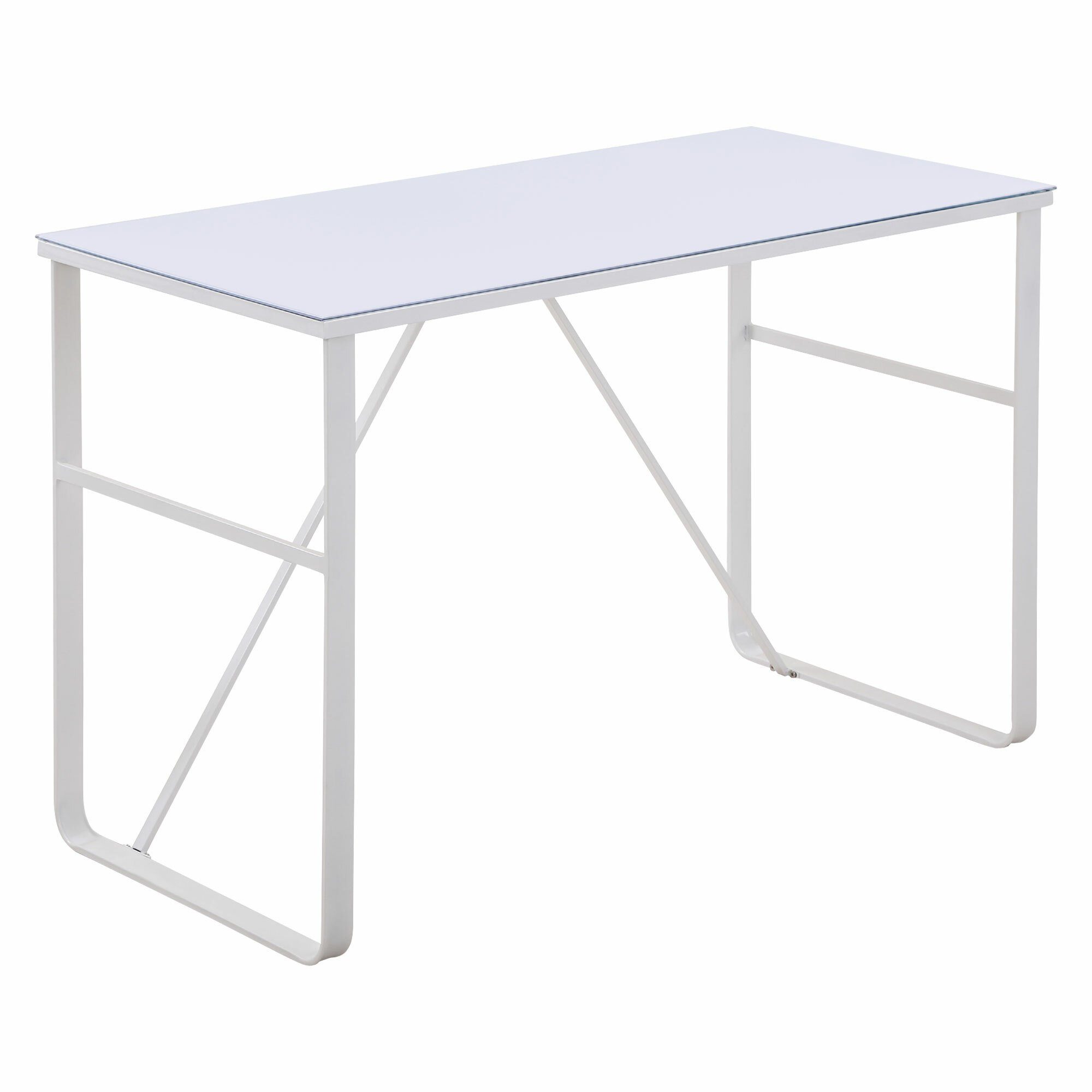 Homcom Computertisch Schreibtisch Tischplatte Aus Glas Und Mit Stahlrahmen