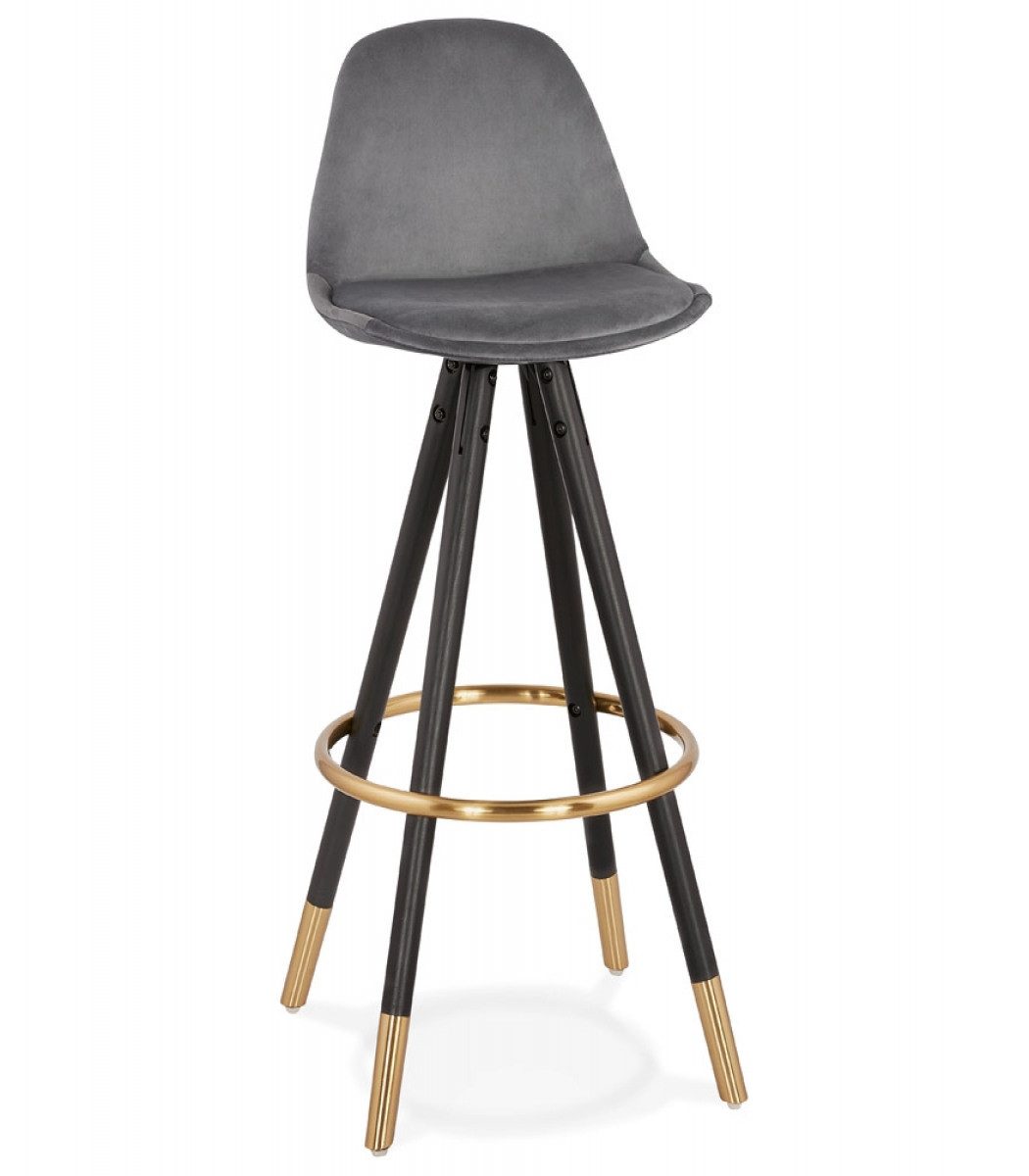 KADIMA DESIGN Barhocker Barhocker aus Holz mit Samtstoff Sitz Modern ...