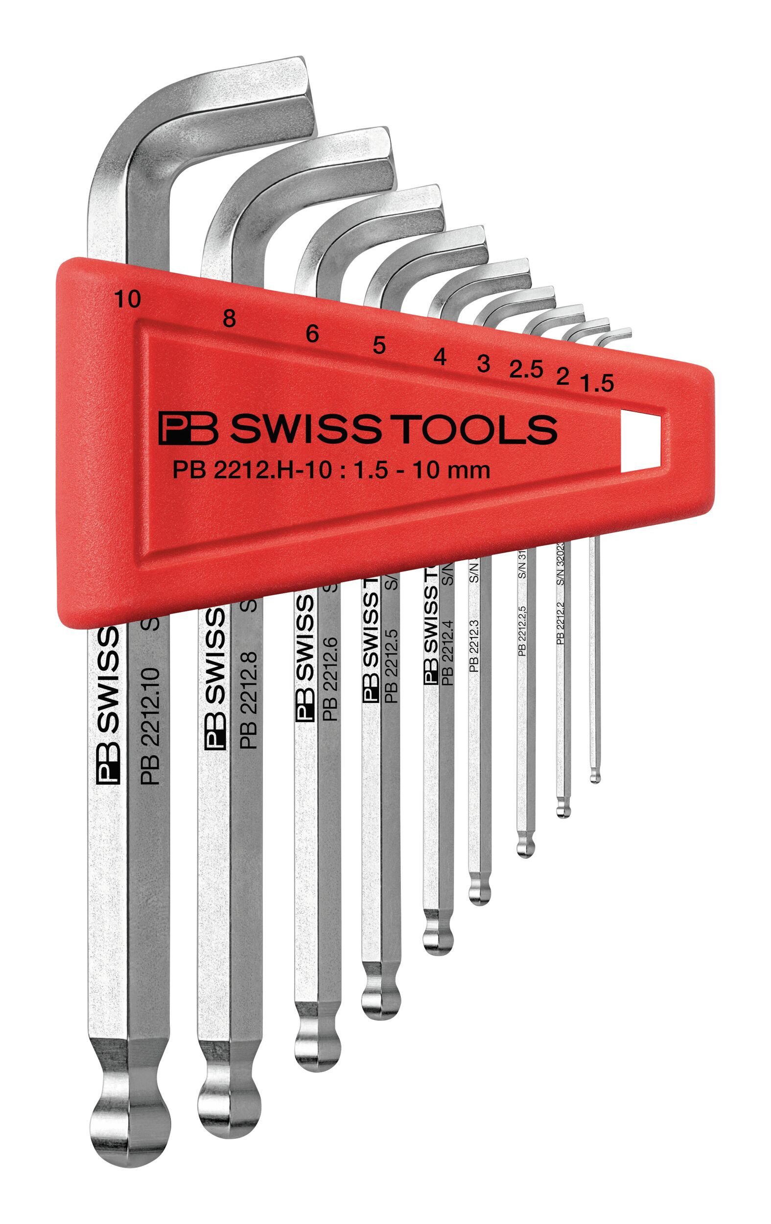 PB Swisstools Schraubendreher, (9 St), Winkelschraubendreher-Satz im Kunststoffhalter 1,5-10 mm ...