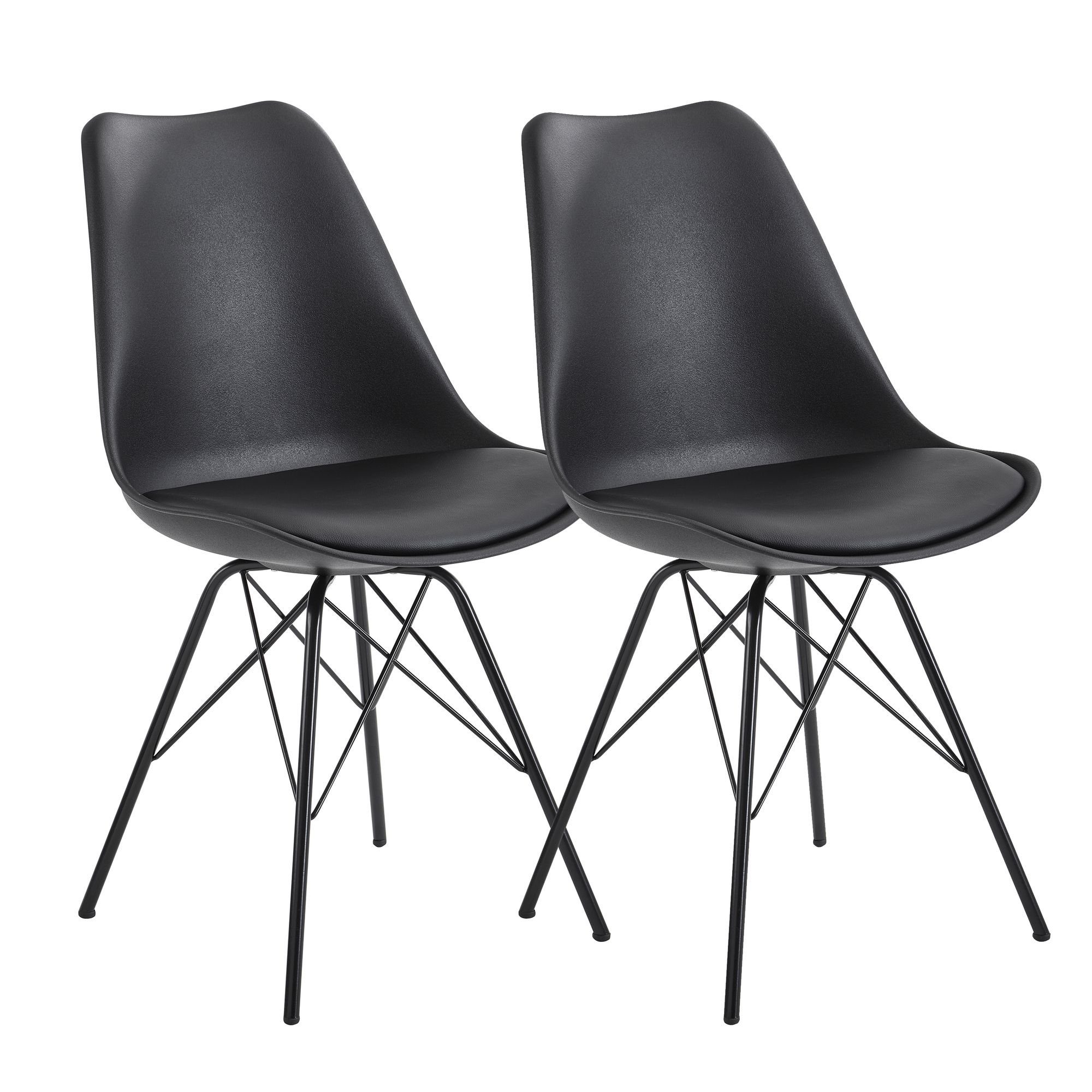 Wohnling Esszimmerstuhl Wl6183 Küchenstuhl 2er Set Schwarz