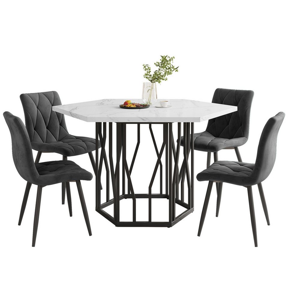 Okwish Essgruppe 1 Esstisch Und 4 Stühle Esstisch Und Stuhlset 5