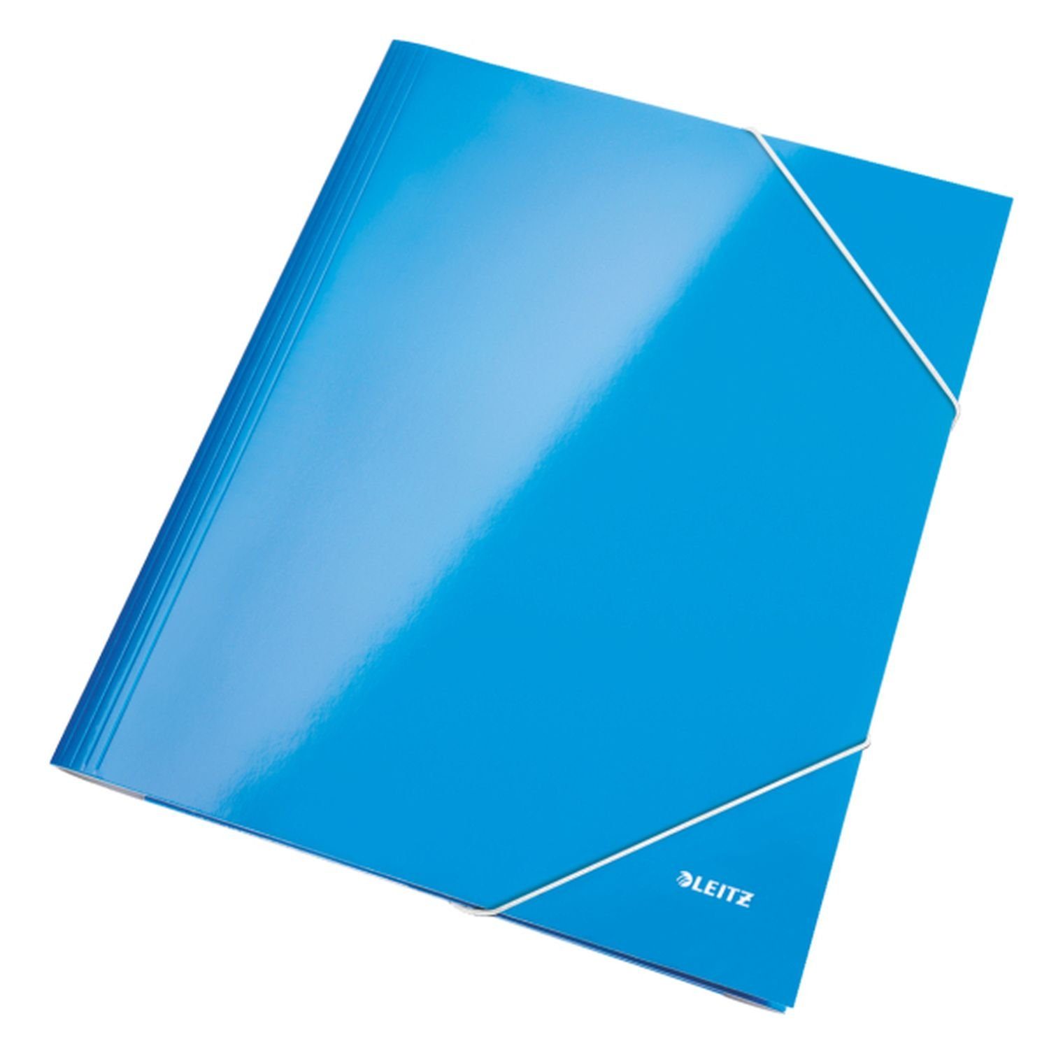 LEITZ Stiftmine LEITZ Eckspannermappe WOW, DIN A4, Karton, blau-metallic