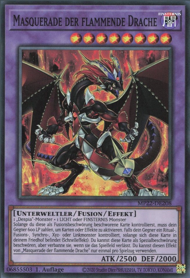 ReCollectibles Sammelkarte YuGiOh Karte Masquerade der flammende Drache ... ReCollectibles Sammelkarte YuGiOh Karte Masquerade der flammende Drache ...