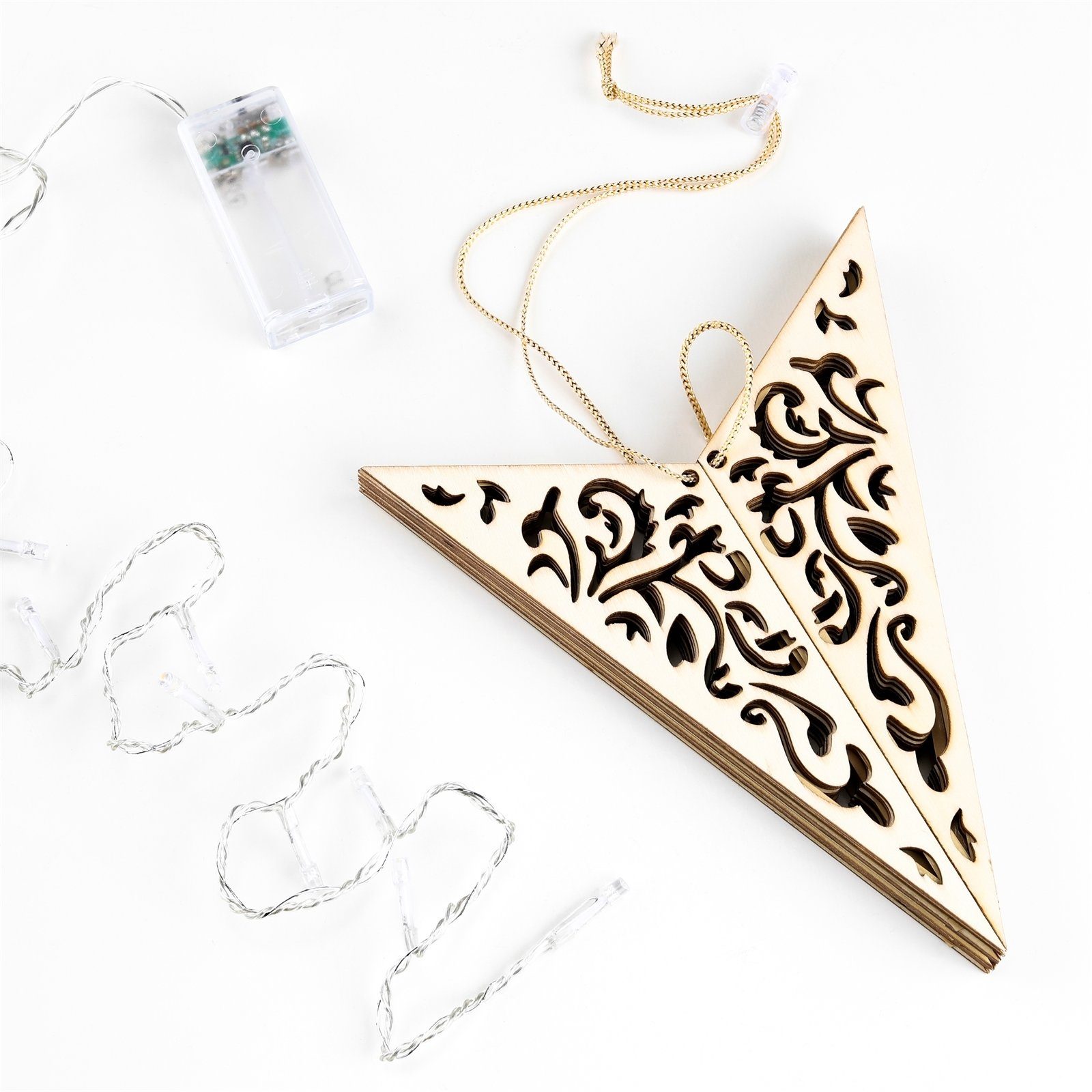 Hti Living Weihnachtsfigur Holzstern Led 1 St