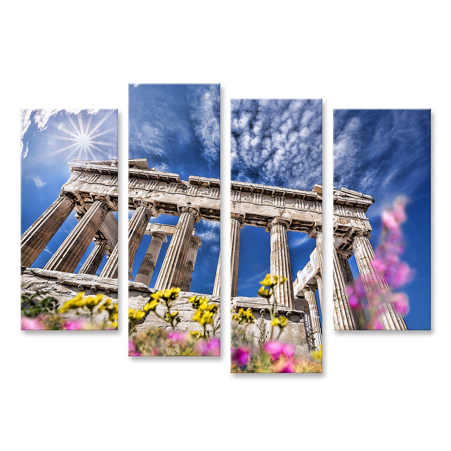 islandburner Leinwandbild Bild auf Leinwand Parthenon Tempel Frühling Athener Akropolis ...