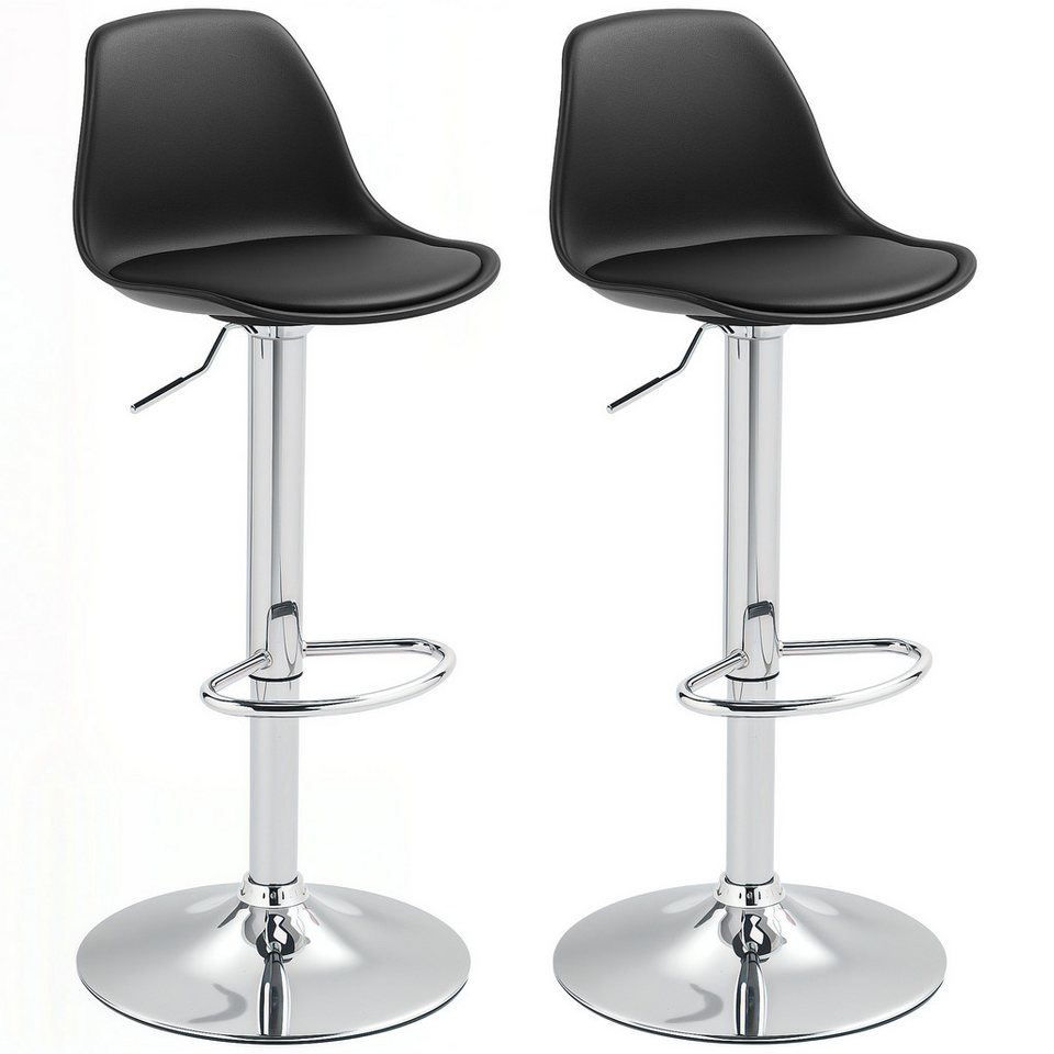 Homcom Barhocker Gepolstert Barstuhl Mit Stahlgestell Lehne 360