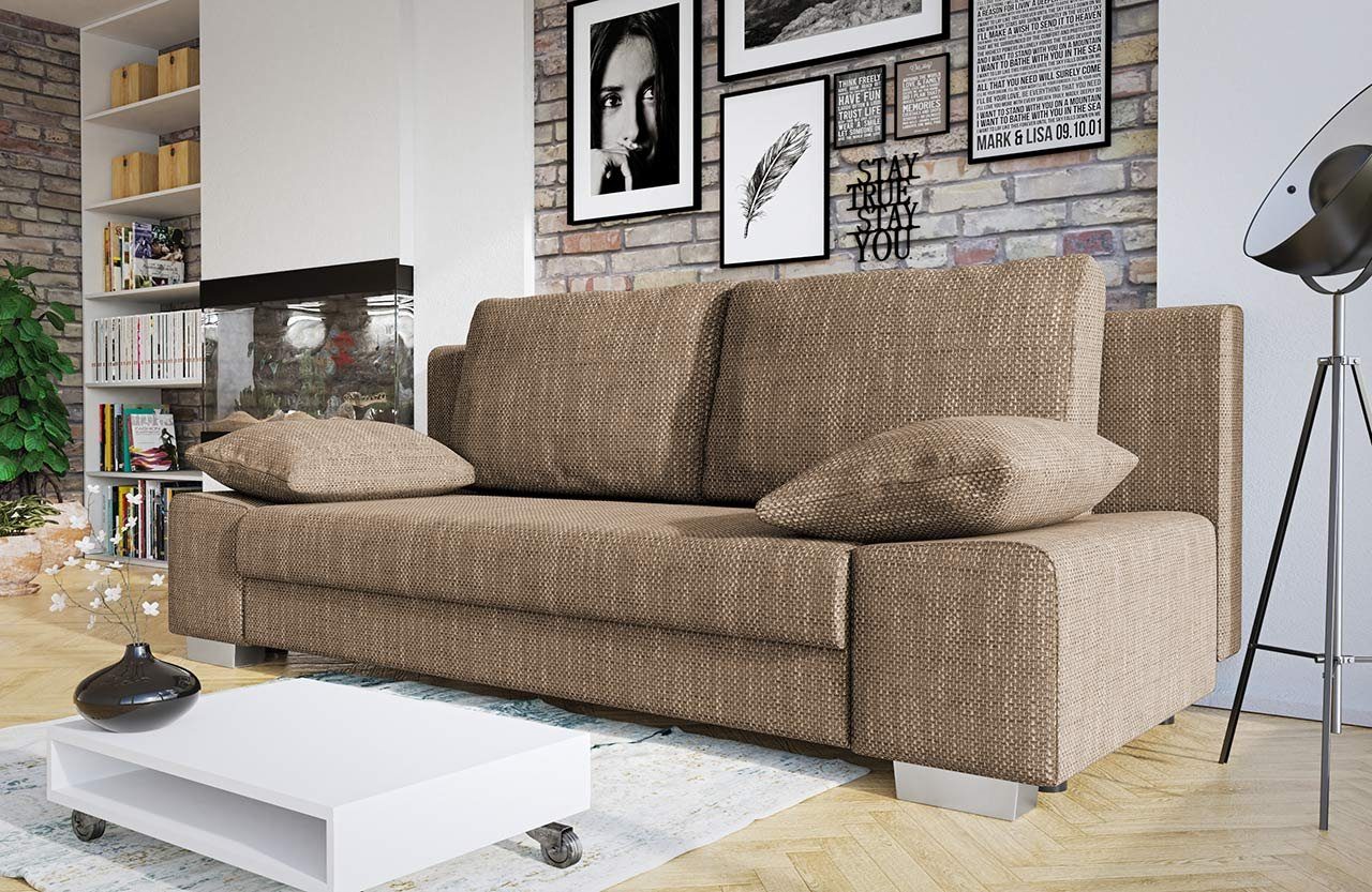 MIRJAN24 Schlafsofa Laura, Couch mit Bettkasten und Schlaffunktion ...
