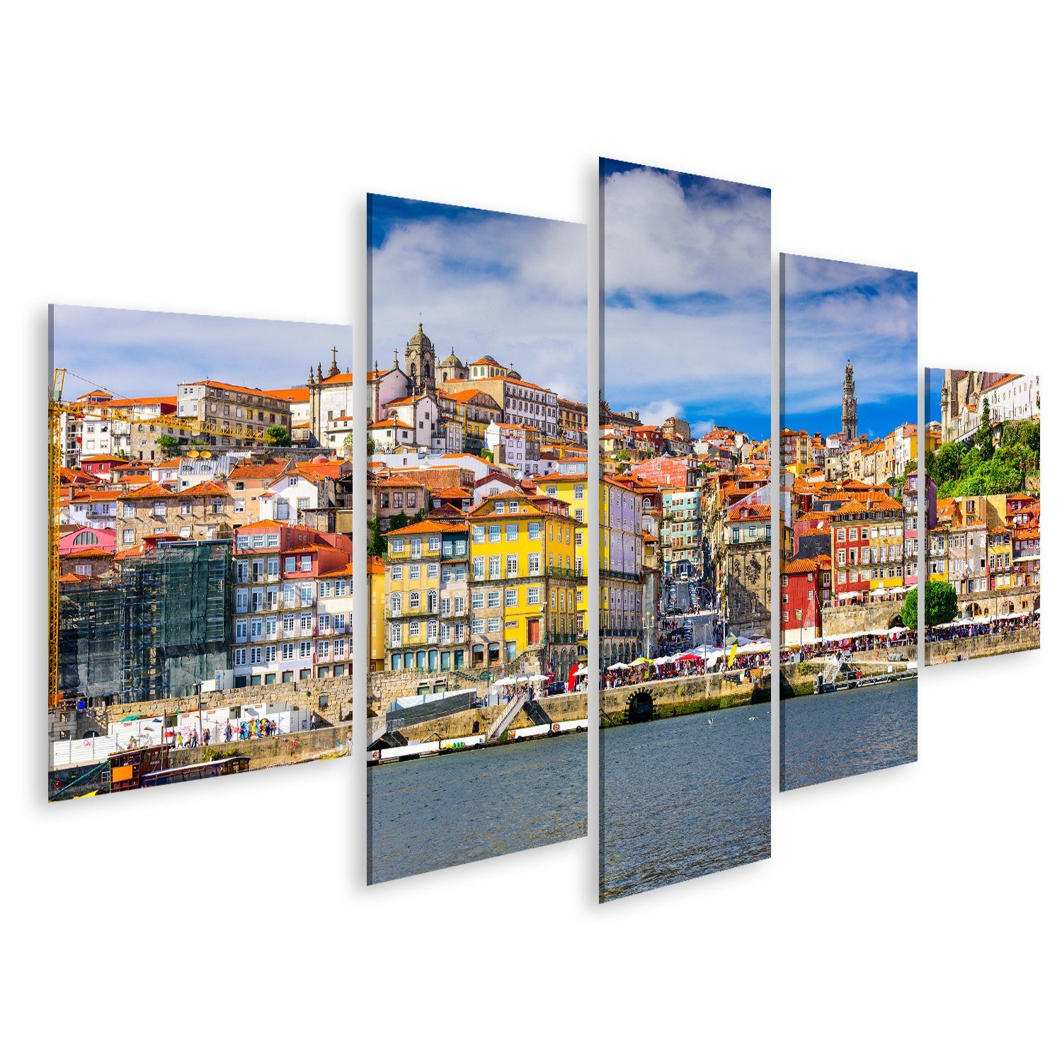 islandburner Leinwandbild Bild auf Leinwand Porto Portugal Skyline Altstadt über den Fluss Douro