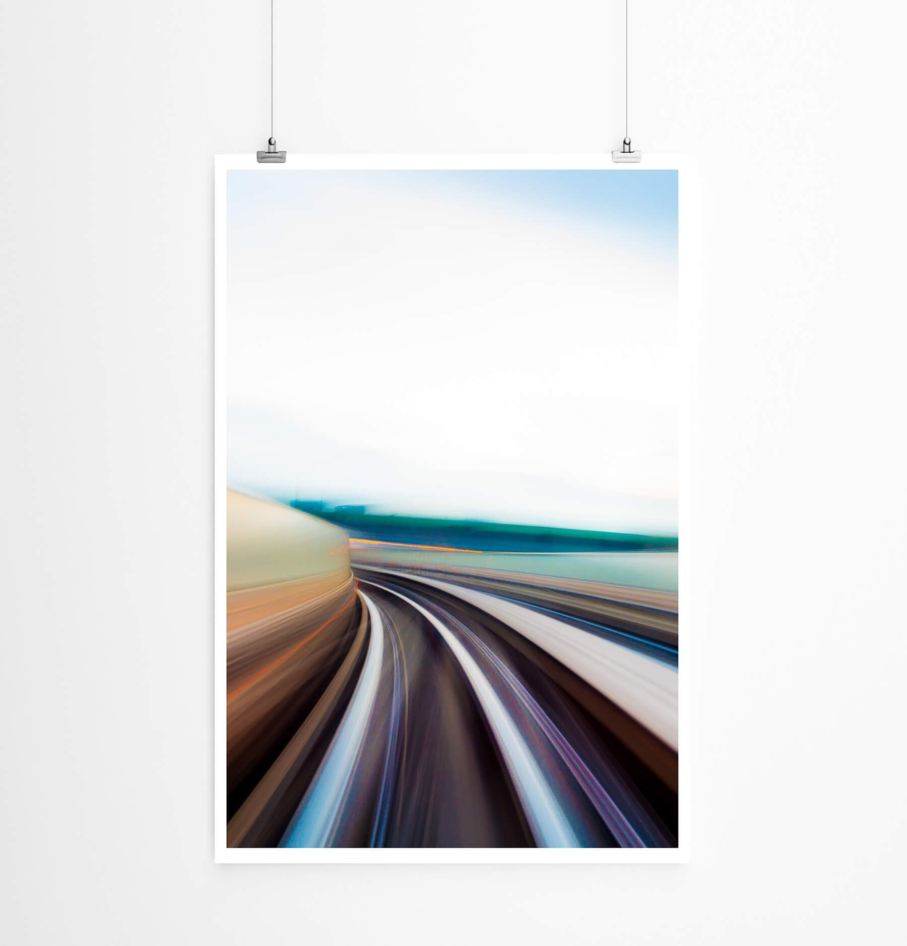 Sinus Art Poster Dynamisches Bild einer Autobahn 60x90cm Poster, Print