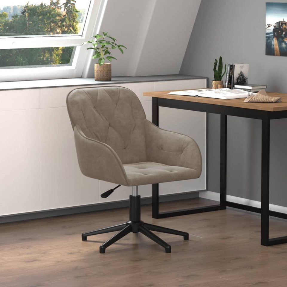 Vidaxl Bürostuhl Bürostuhl Drehbar Hellgrau Samt Home Office
