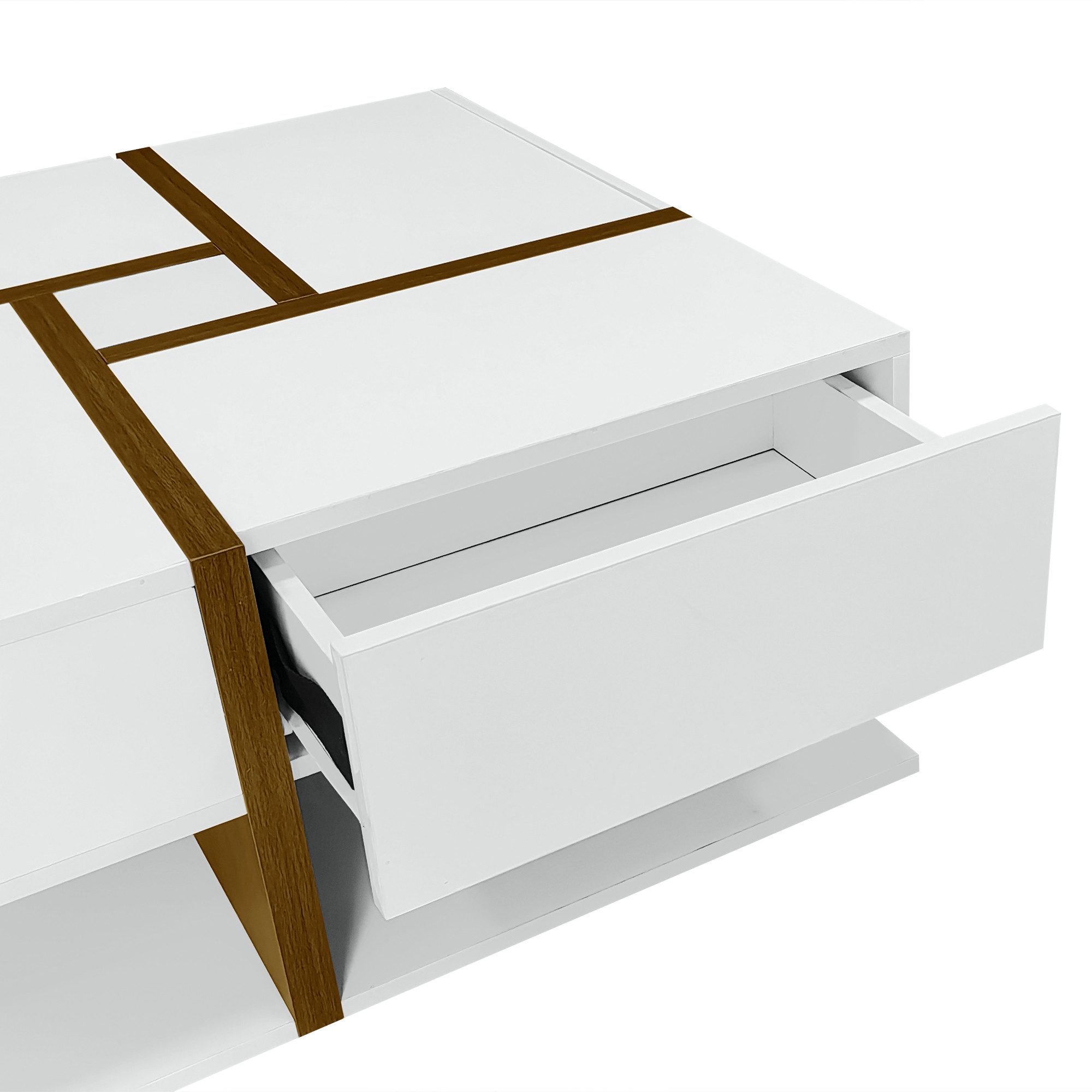 Merax Couchtisch mit versteckten Schubladen, Beistelltisch mit ...