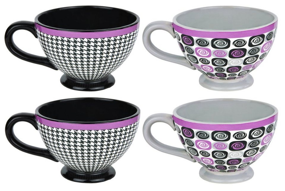 Mambocat Tasse 4er Set Milchkaffeetassen Müslitassen Im Kreisel
