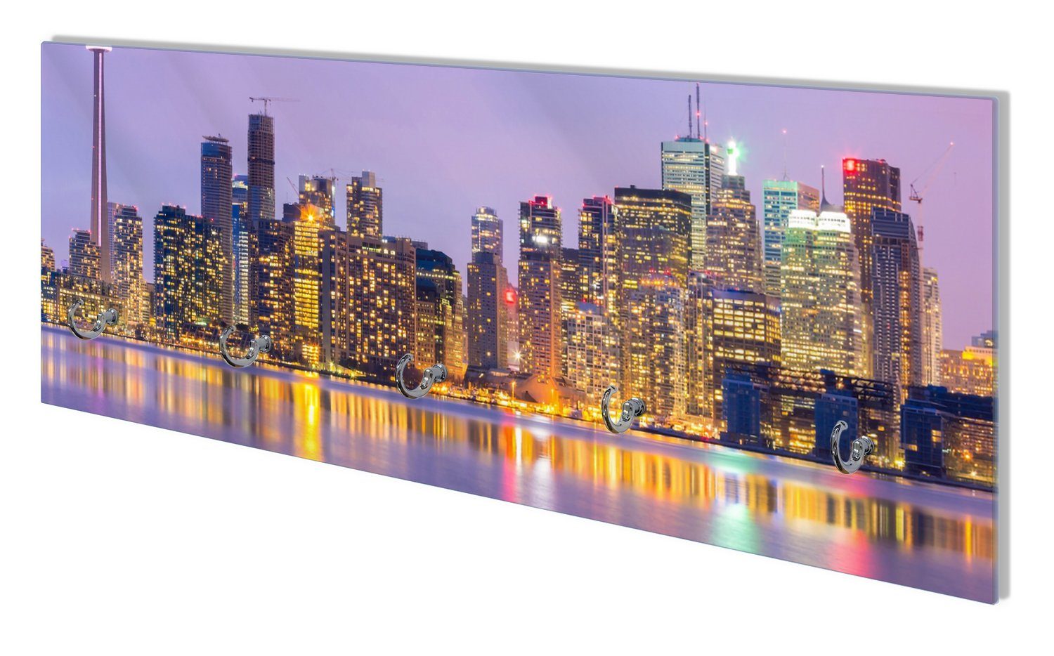 Wallario Wandgarderobe Toronto Skyline Kanada Am Abend 1 Teilig