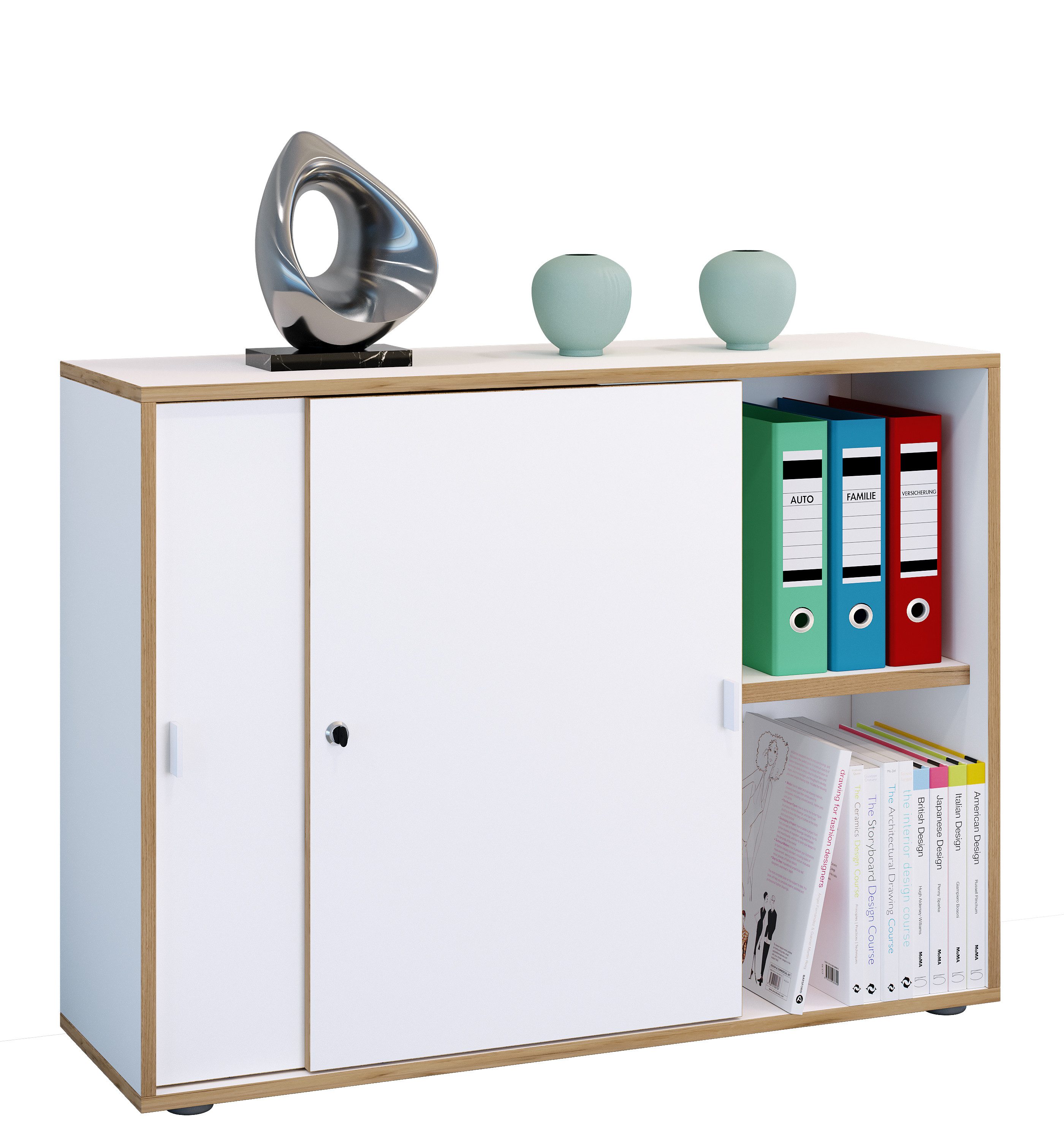 VCM Aktenschrank Büroschrank Aktenschrank Schiebetüren Salia 2fach ...