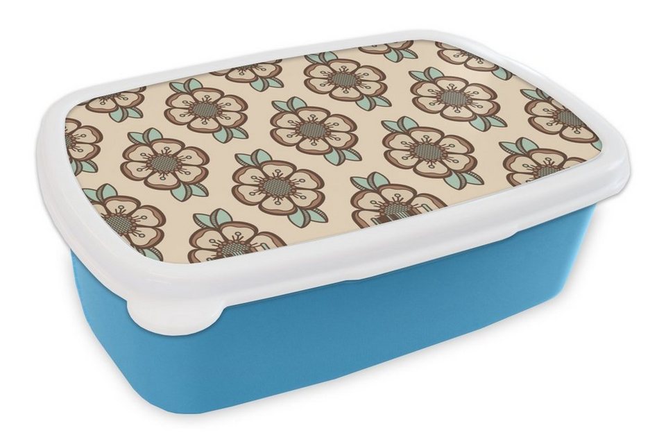 Muchowow Lunchbox Retro Blumen Design Kunststoff 2 Tlg