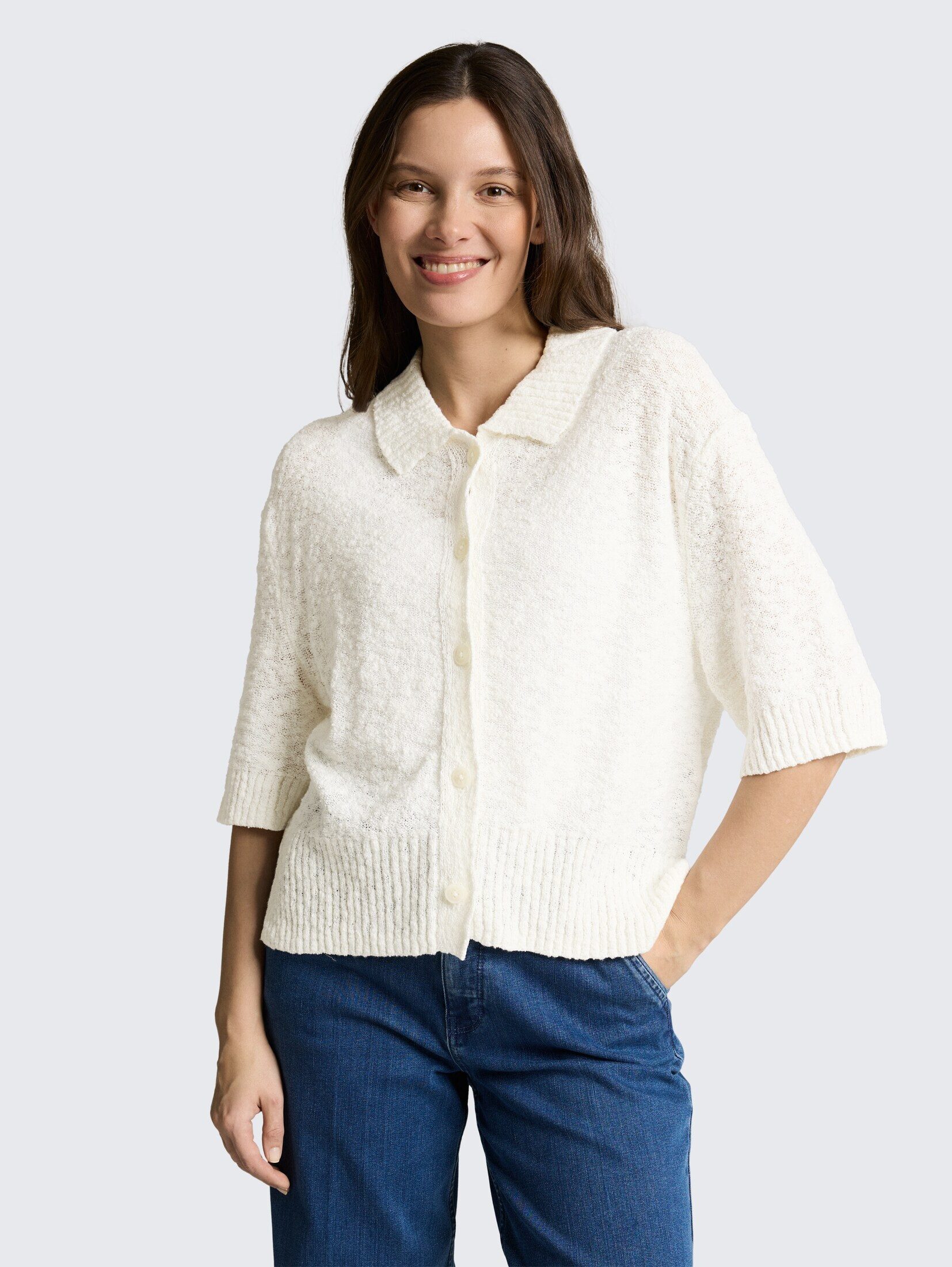 Verwunderlich Strickjacken Mit Kragen Damen Bilder