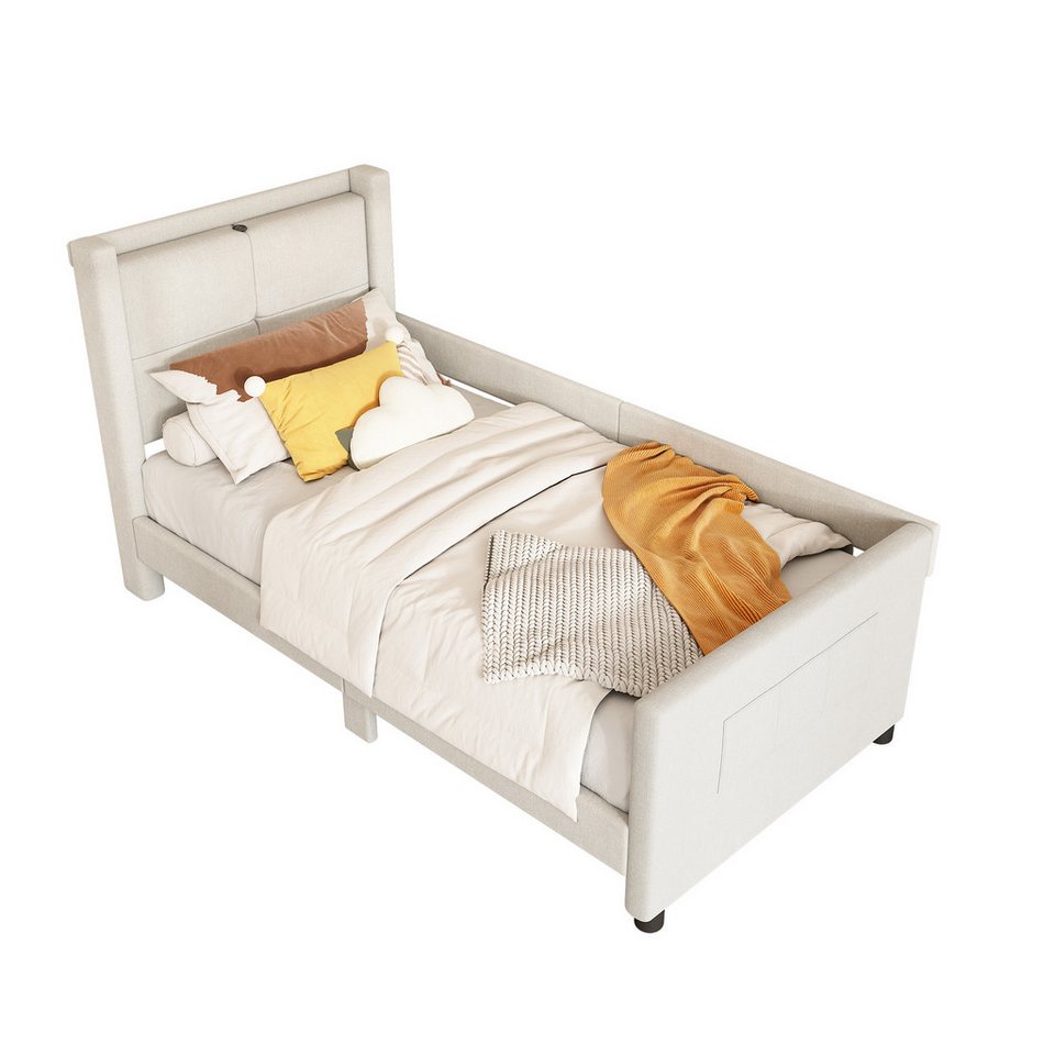 Hauss Sploe Polsterbett 90x200cm Flachbett Mit Usb Anschluss