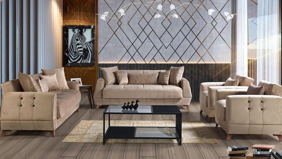 Jvmoebel Wohnzimmer Set Sofagarnitur 3211 Sitzer Sofa Komplett Set