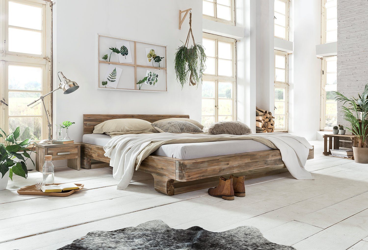 Massivum Massivholzbett Holzbett Mayfield Akazie