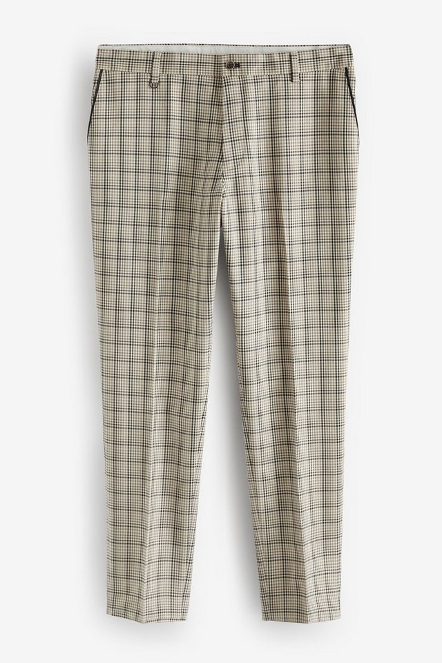 Next Stoffhose Elegante Slim Fit Hose Mit Karomuster 1 Tlg Get The