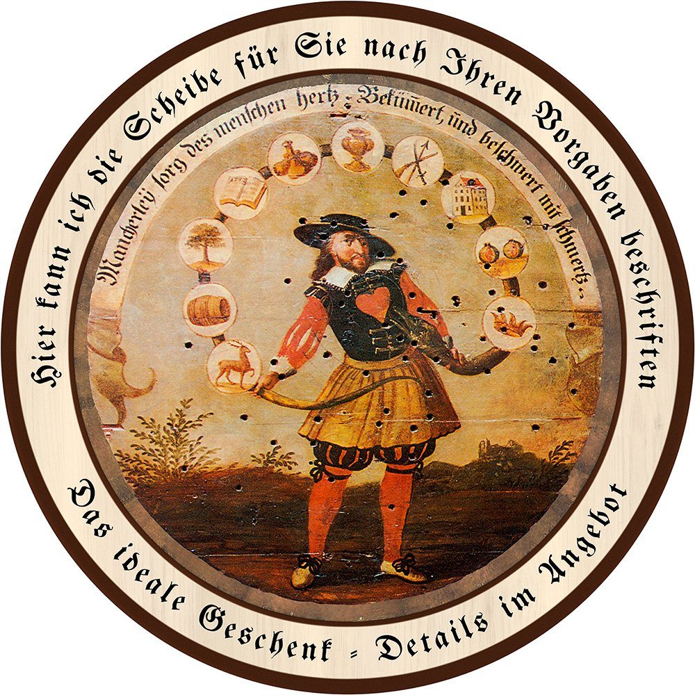 Kunstdruck Wünsche des menschlichen Herzens Schützenscheibe 55cm Wunschtext 017, (1 St)