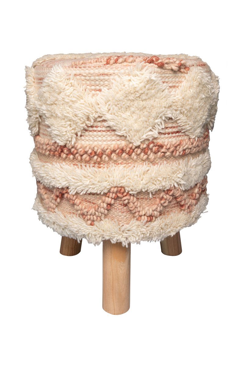 Encasa Hocker Polsterhocker In Boho Style 38x38x50 Cm Neuseelandwolle