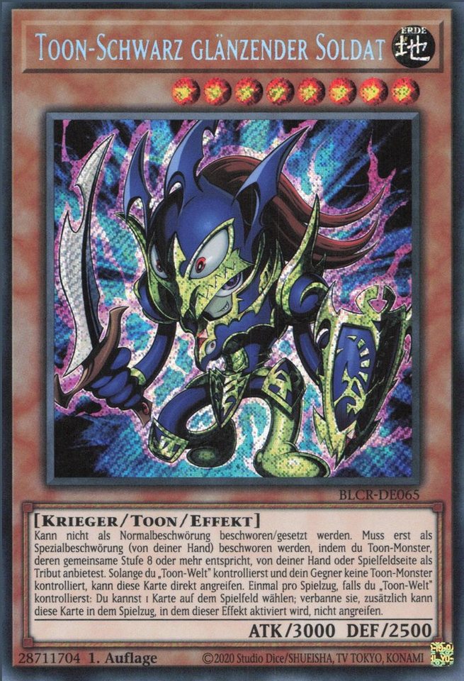 Recollectibles Sammelkarte Yugioh Karte Toon Schwarz Glänzender Soldat