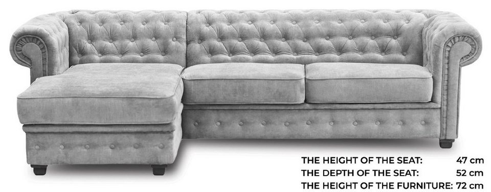 Jvmoebel Ecksofa Chesterfield Ecksofa Eckcouch Sofa Couch Möbel Sofas