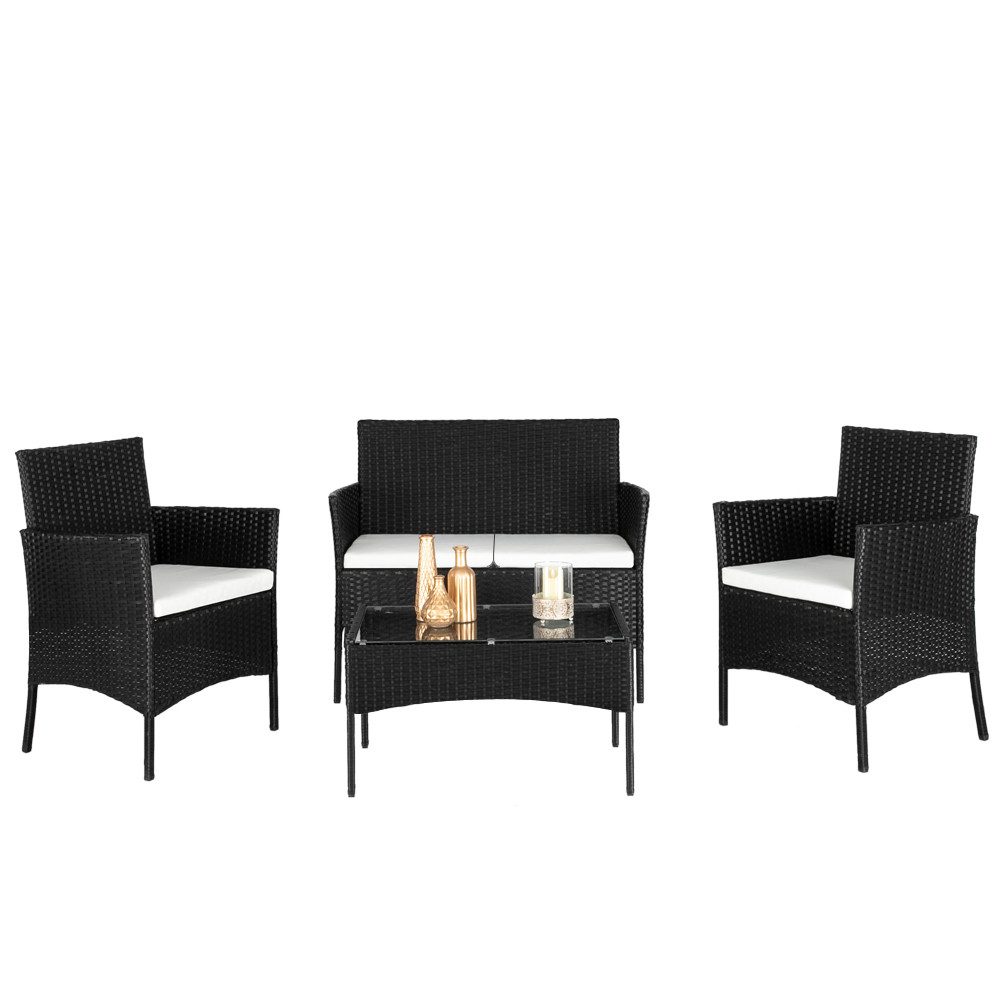Fch Gartenlounge Set Gartenmöbel Set 4 Tlg 1 Tisch 1 Sofa Und 2