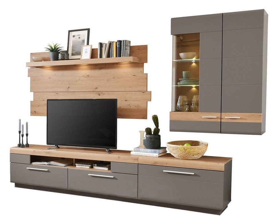 Innostyle Wohnwand Lucera Artisan Eiche Dekor Basalt Matt Dekor 4