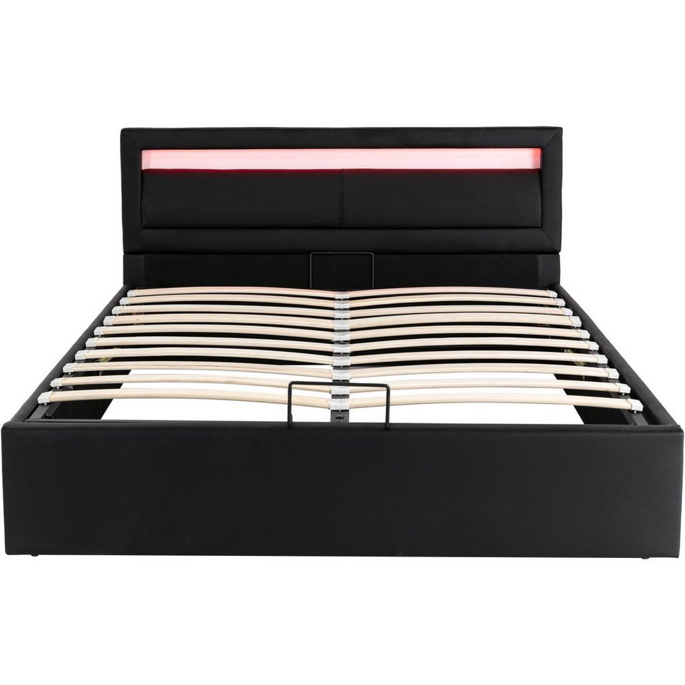 Gotagee Polsterbett Polsterbett Doppelbett Mit Ledlattenroststauraum