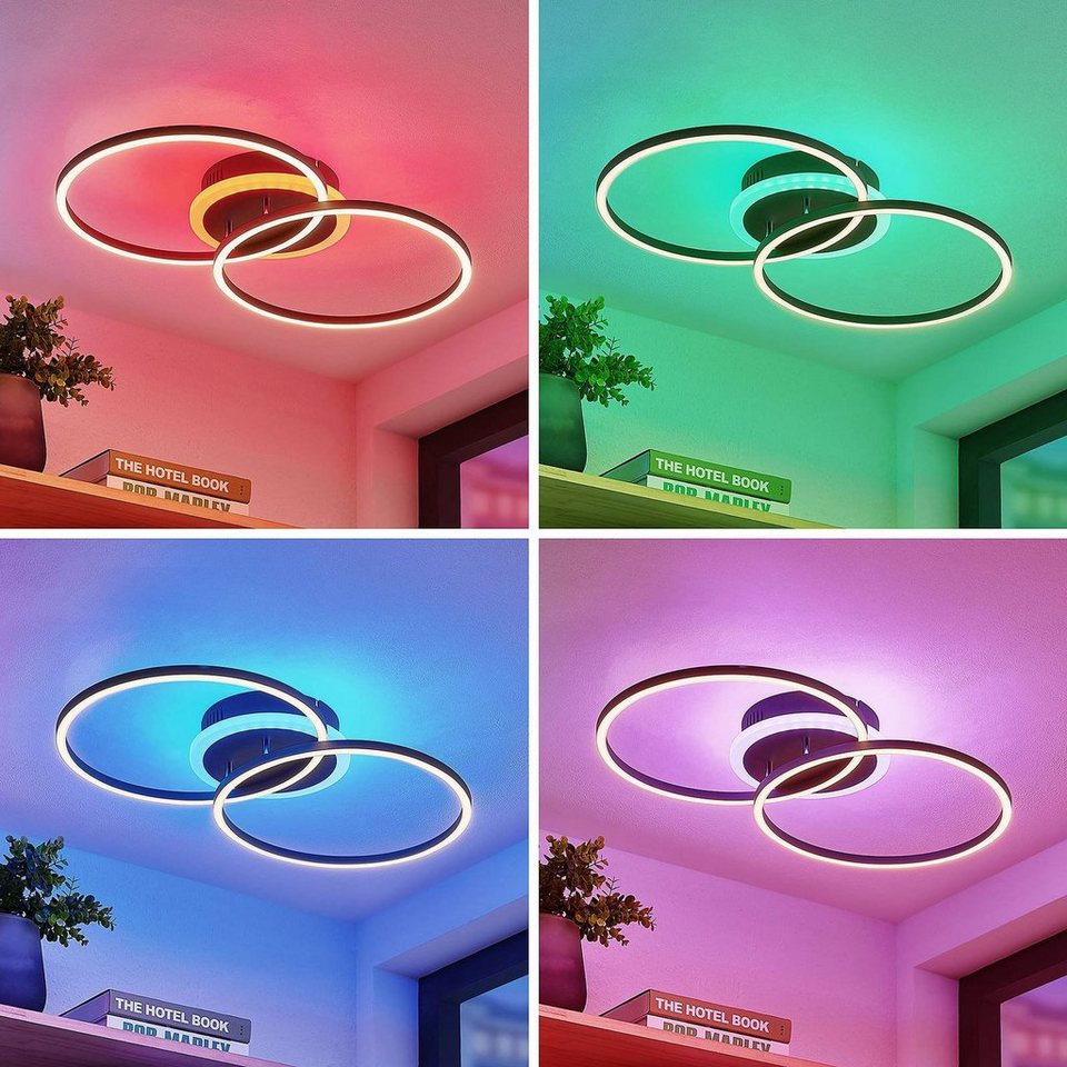 Lindby Led Deckenleuchte Kimari Dimmbar Led Leuchtmittel Fest Verbaut