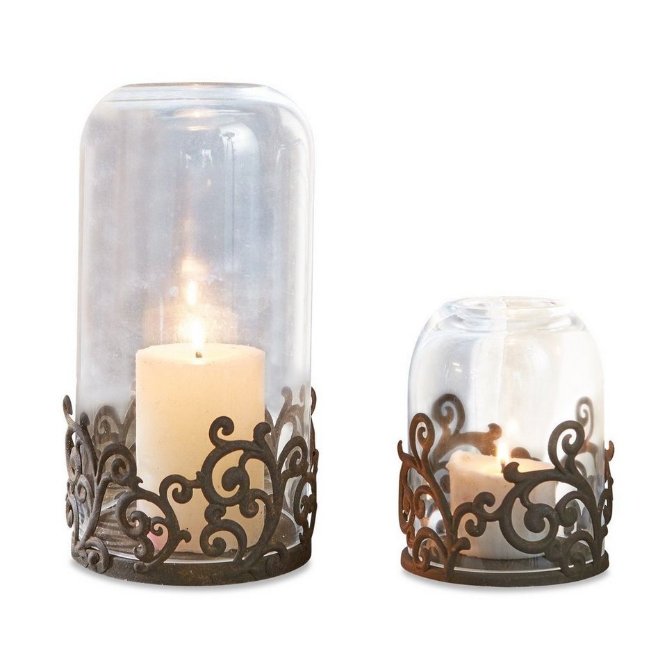 Mirabeau Windlicht Windlicht 2er Set Mala Klarantikbraun Otto