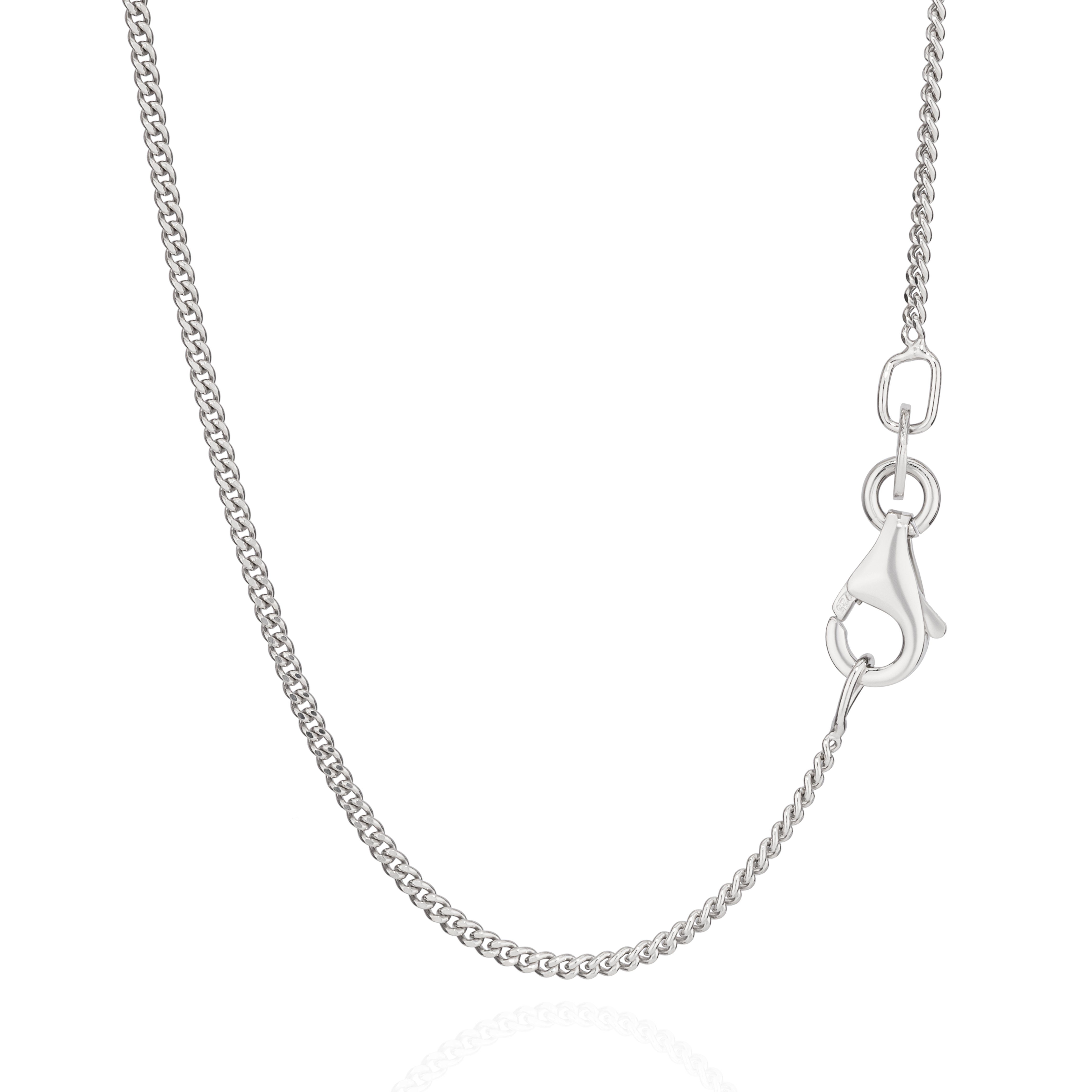 NKlaus Panzerkette 50cm 925 Sterling Silber Rhodiniert Panzerkette Ma (1 Stück), Made in Germany ...