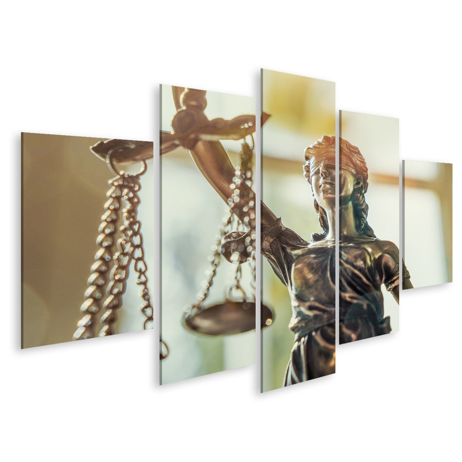 islandburner Leinwandbild Bild auf Leinwand Lady Justice Statue Iustitia Justitia Römische Götti