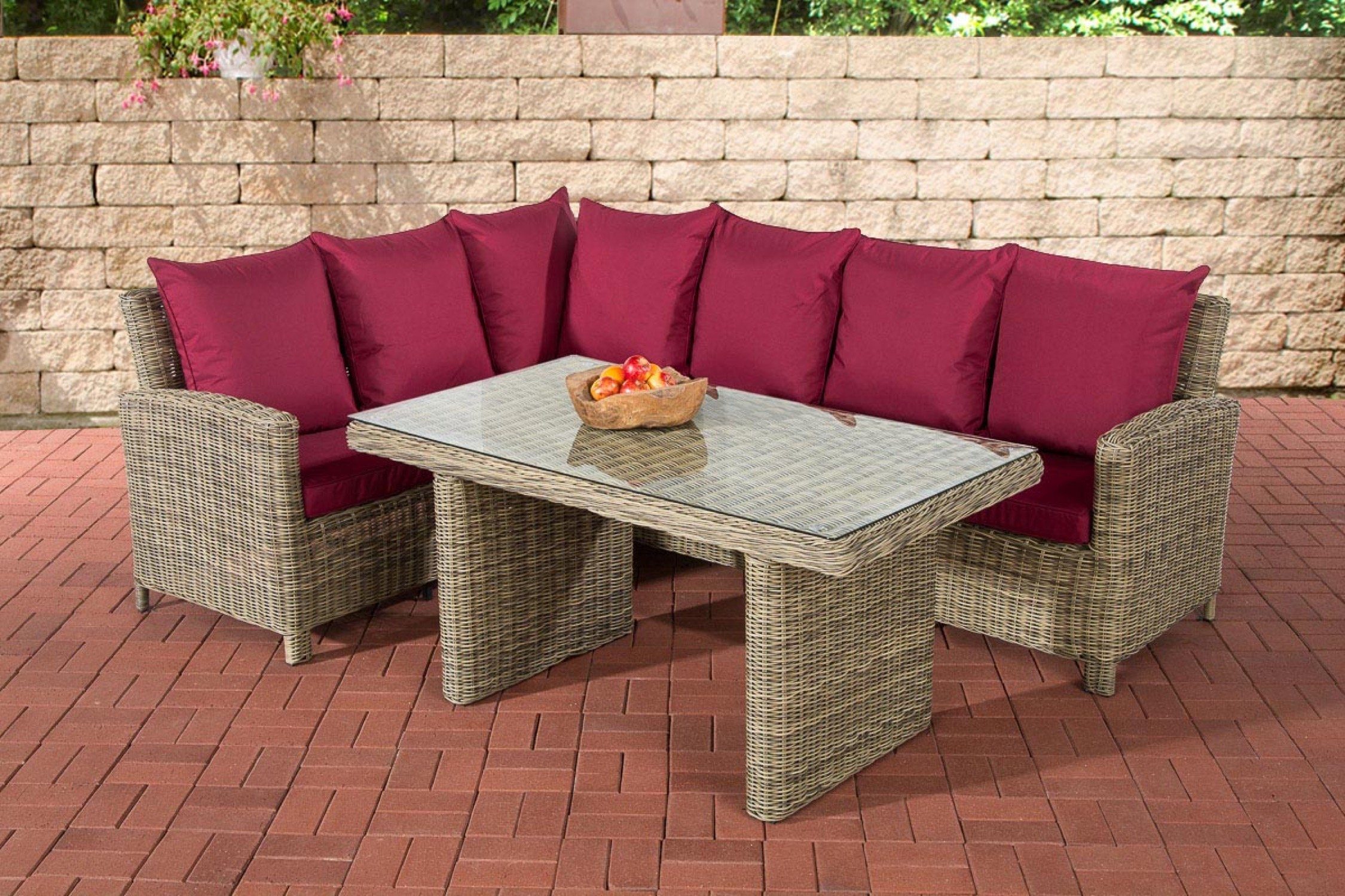 Tpfgarden Garten Essgruppe Berno 5mm Rattan Sitzgruppe Für Garten Und