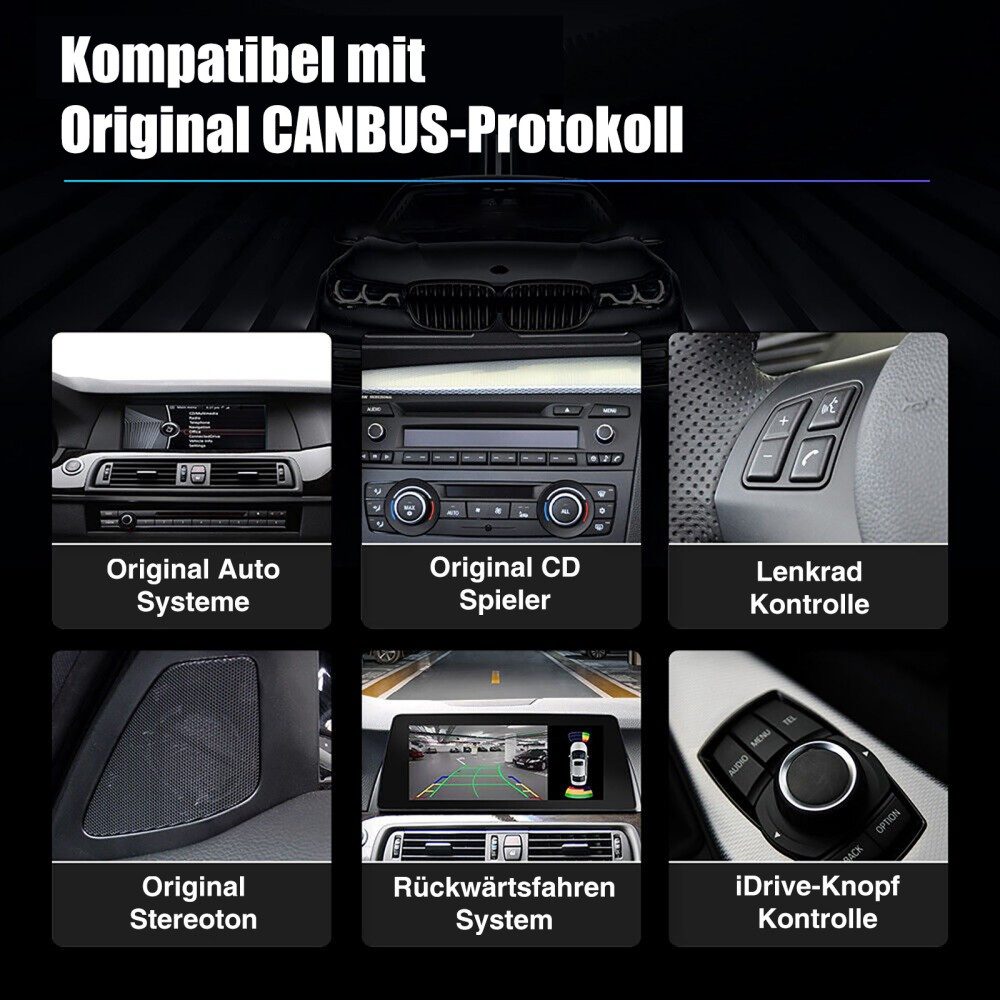 ESSGOO Für BMW E60 E61 E90 E91 CCC Linux CarPlay Android auto USB EQ 8 ...