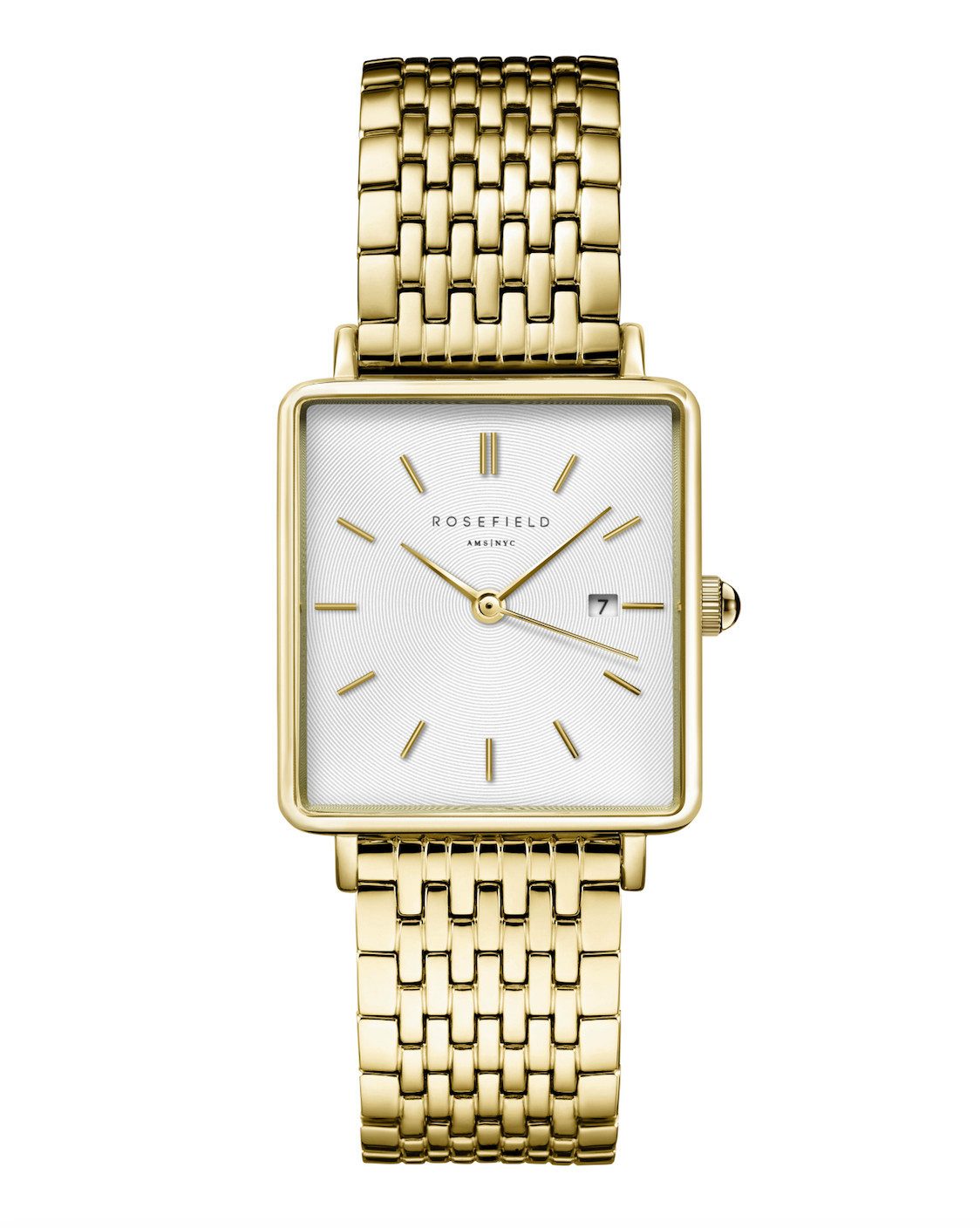 ROSEFIELD Quarzuhr ROSEFIELD Damenuhr Boxy Gold eckig QWSG-Q09