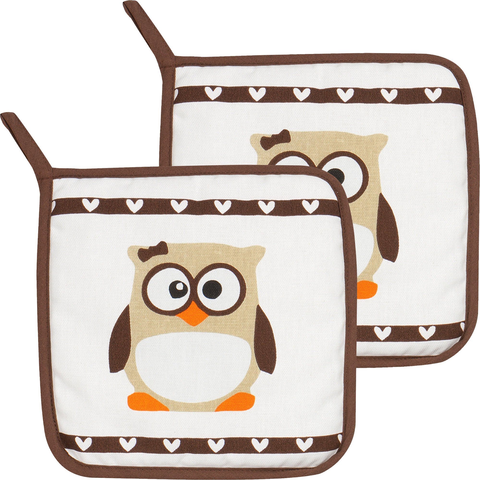 Kracht Topflappen Topflappen 2er Pack 2 Tlg Motiv Eule