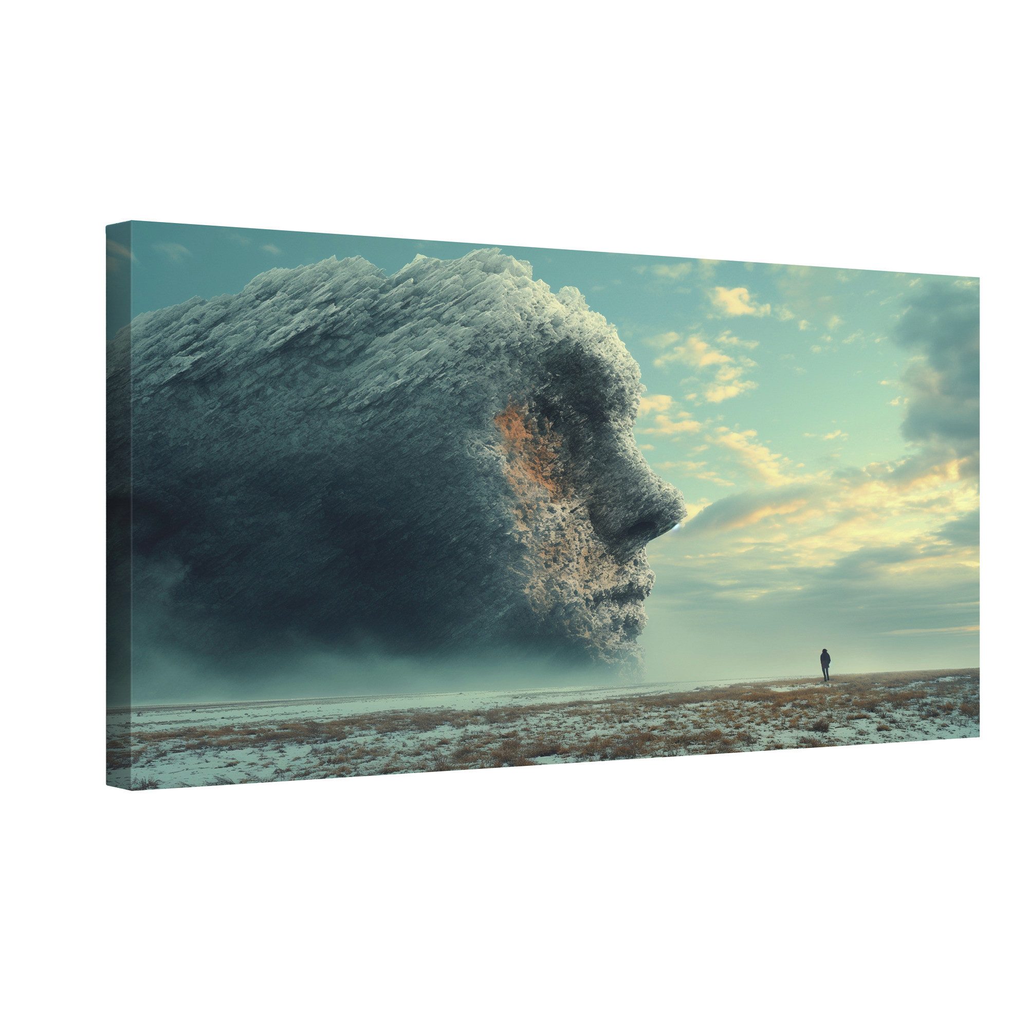 Altdecor Leinwandbild Wolken Blau Berg Natur 30 X 20 Cm Wandbild Deko